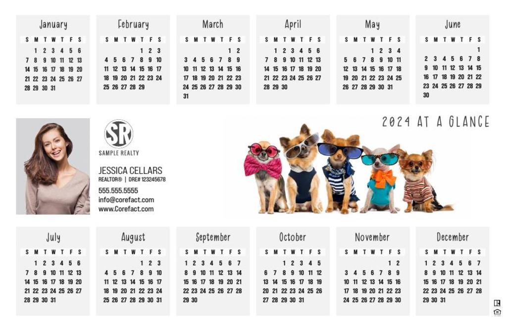 Corefact | Product: Calendar Magnet 2024 Bright Side At A Glance (Mailer)